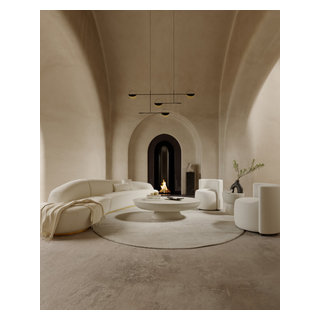 Reya Curved Sectional and Maria Coffee Table - Contemporary - Living ...