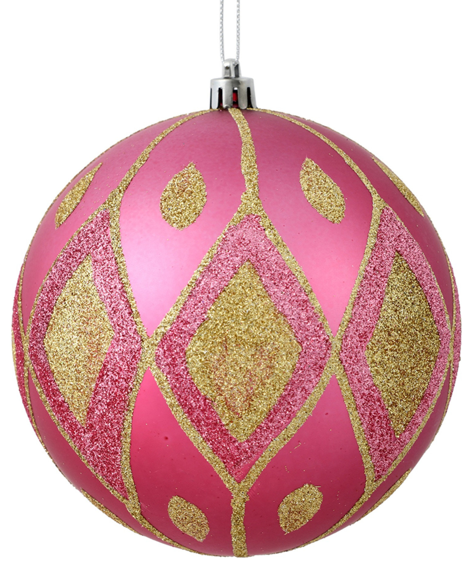6" Mauve Matte Glitter Diamond 3-Pack - Contemporary - Christmas ...