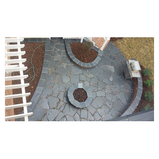 Slate Stone Patio - Contemporary - Patio - Raleigh - by Harvell ...