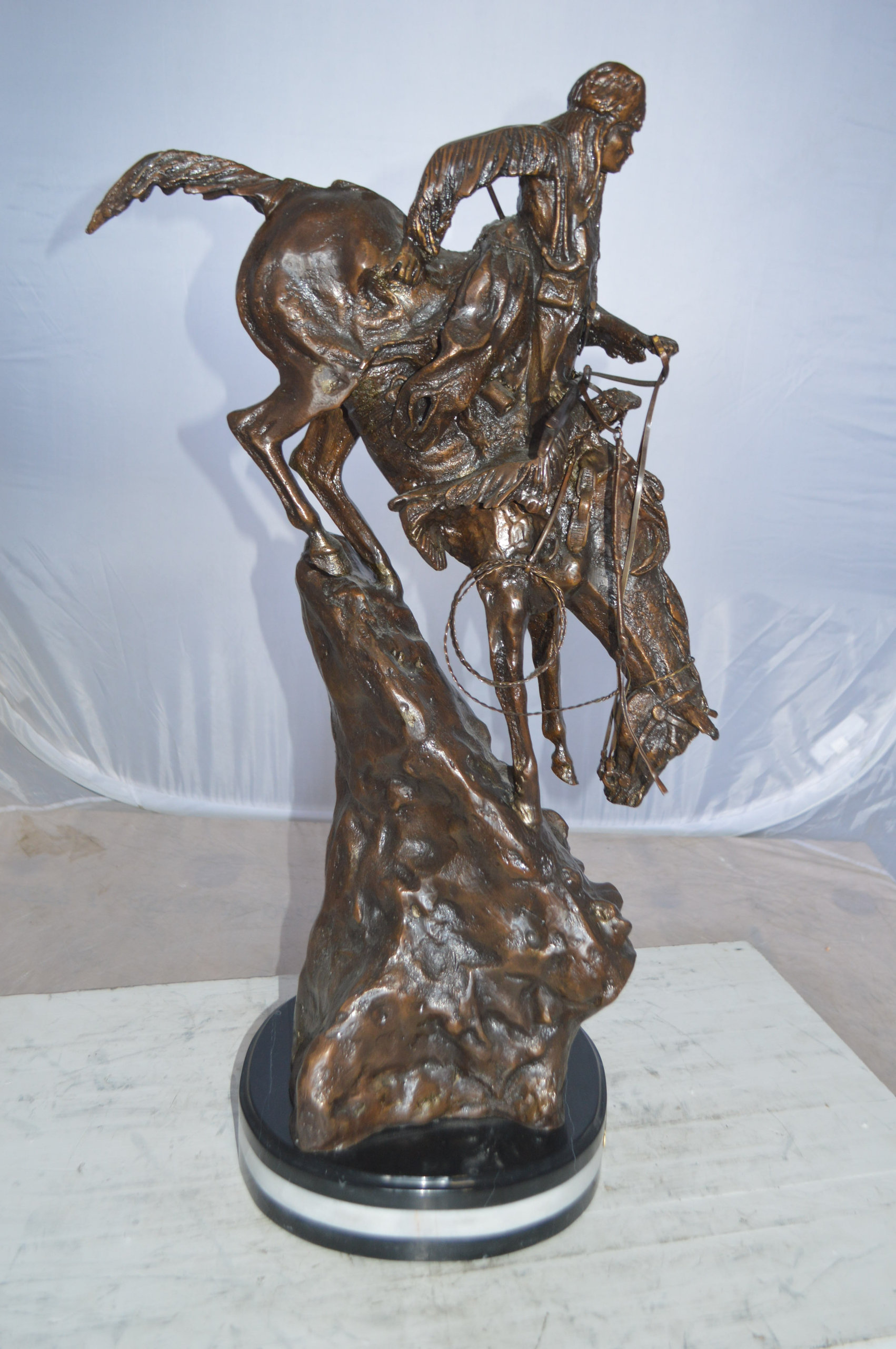 Mountain Man by Remington Bronze Statue - Size: 11"L x 11"W x 30"H ...