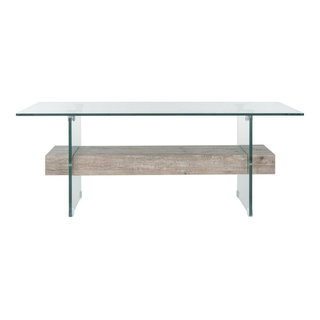 Amber Glass Coffee Table Grey/ Oak - Contemporary - Coffee Tables - by ...