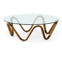 Modrest Lassen Modern Glass and Walnut Coffee Table - Contemporary ...