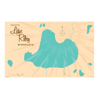 Lakebound Lake Riley Minnesota Map Art Print, 12"x18" - Contemporary ...
