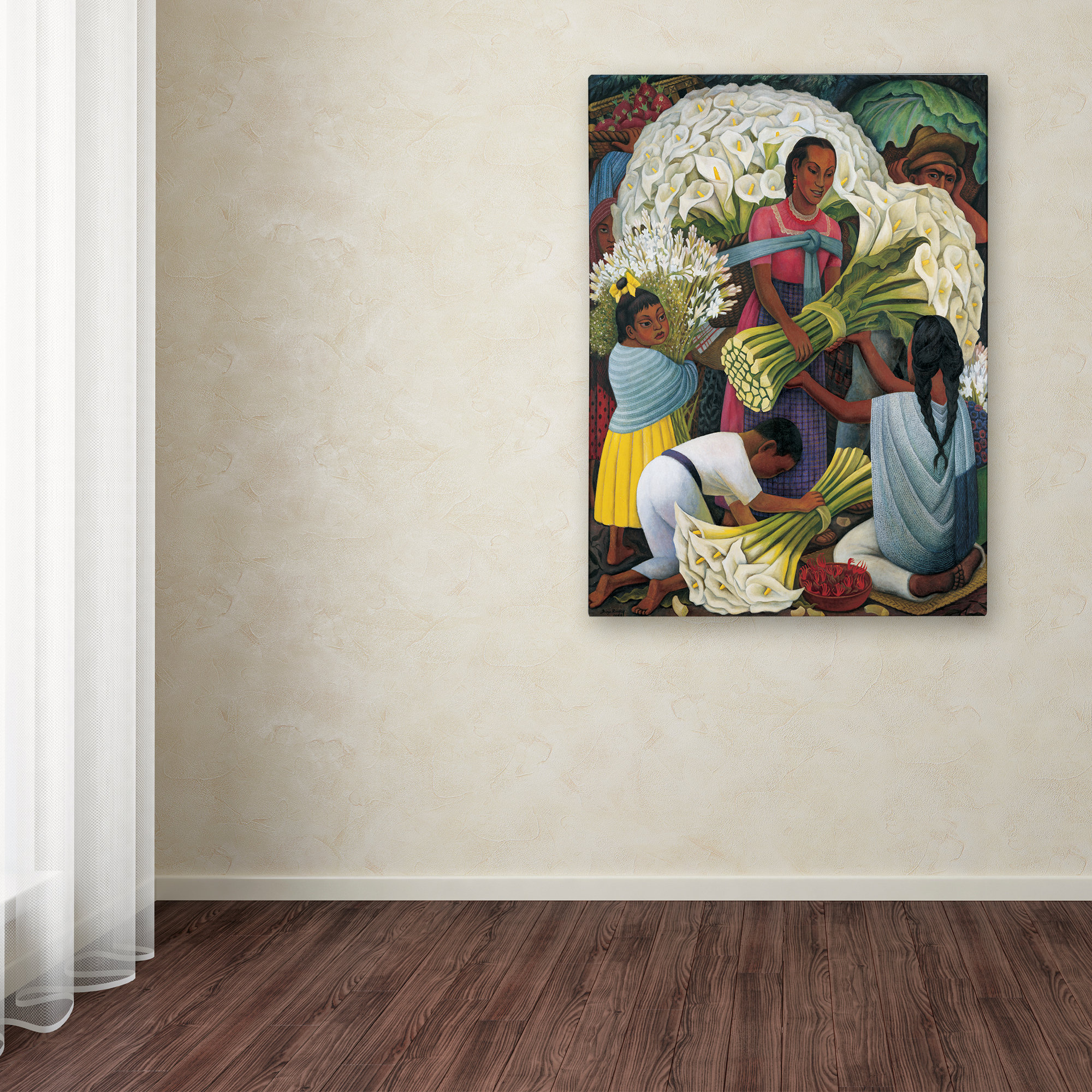 Diego Rivera 'The Flower Vendor' Canvas Art, 19"x14" - Tropical ...
