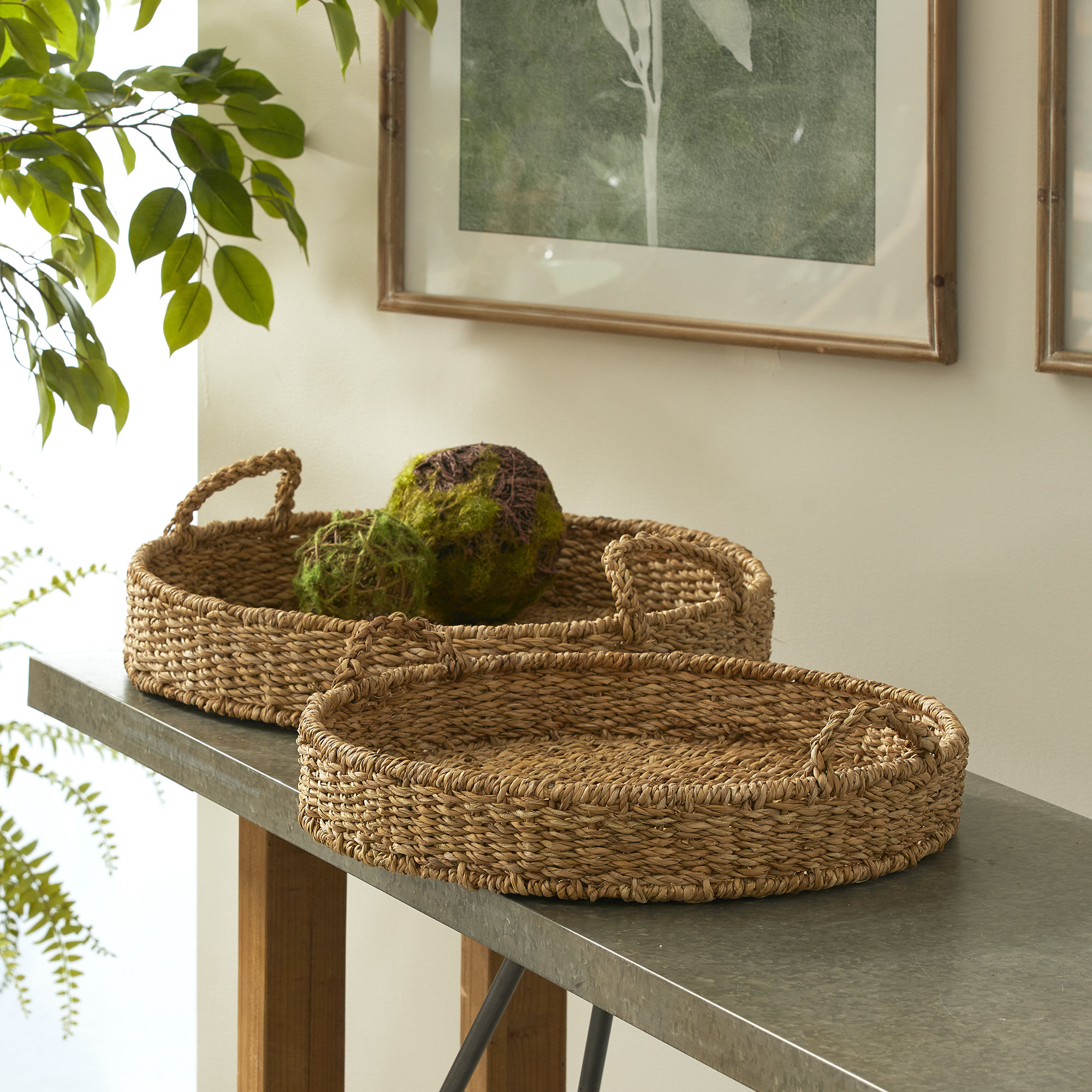 Seagrass Round Trays, Set of 2 - Beach Style - Serving Trays - by Napa ...