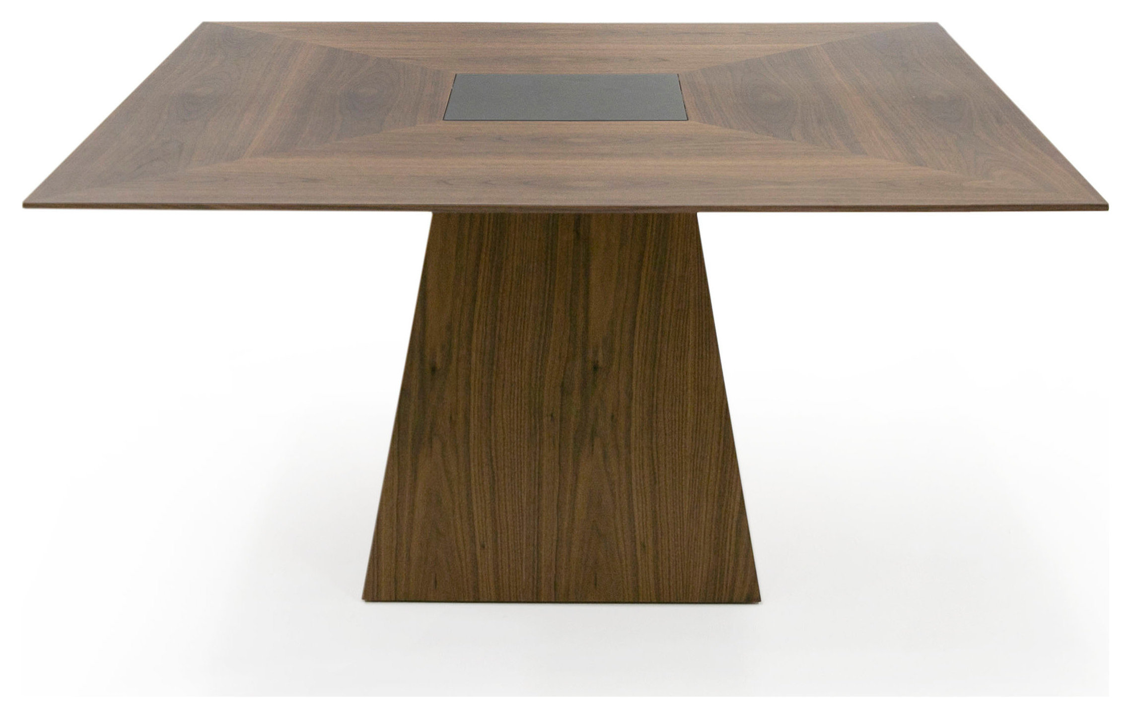 Modrest Cora- Modern Walnut and Black Tempered Glass Dining Table ...