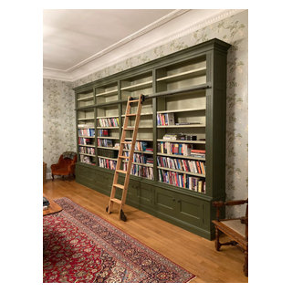 Bespoke Bookcases with Library ladder - Traditional - Living Room ...