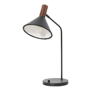 Cullen Task Lamp, Black Leather - Transitional - Desk Lamps - by Four ...