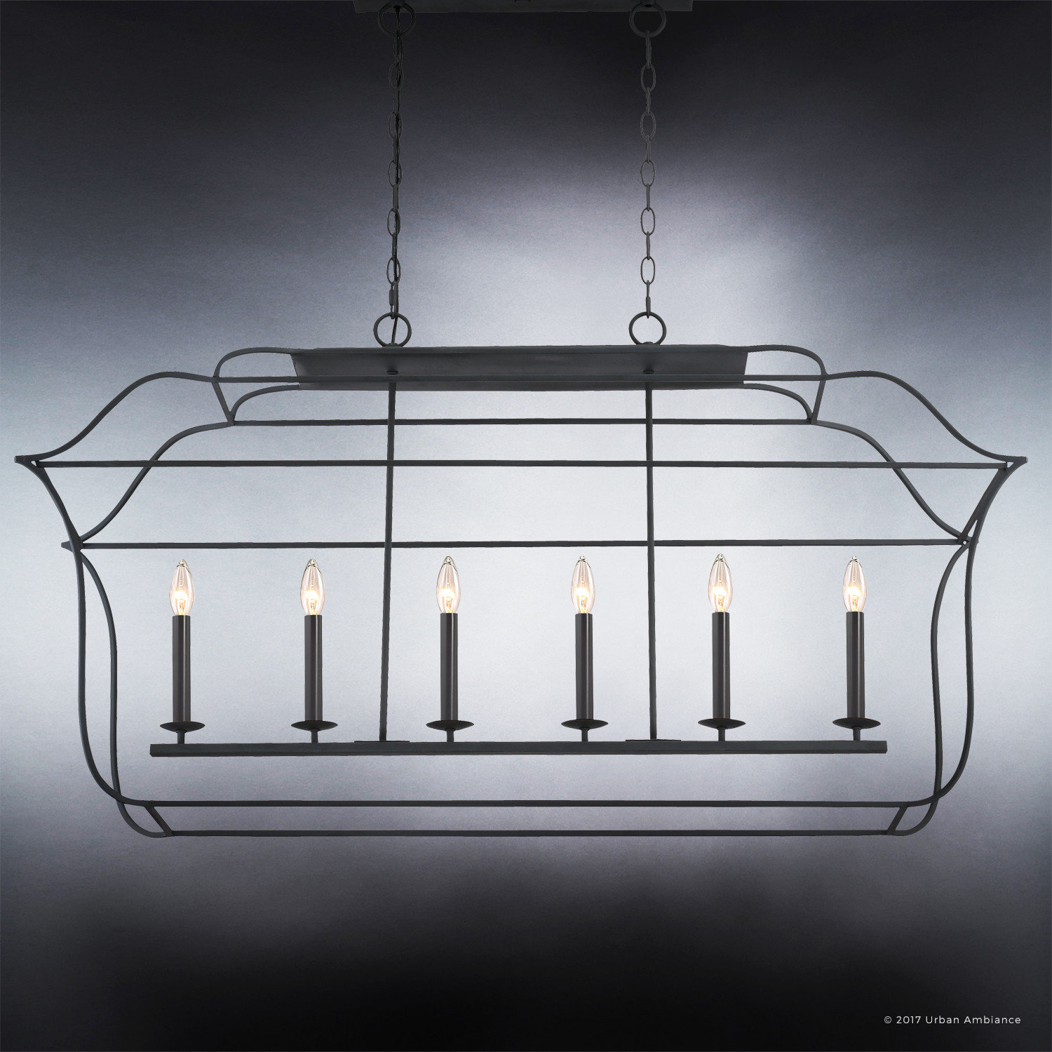 Luxury Colonial Black Acorn Linear Cube Chandelier, UQL2323, Savannah ...