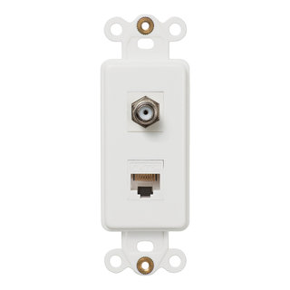 1-Coax, 1-Data Jack Rocker Wall Plate Insert - Switch Plates And Outlet ...