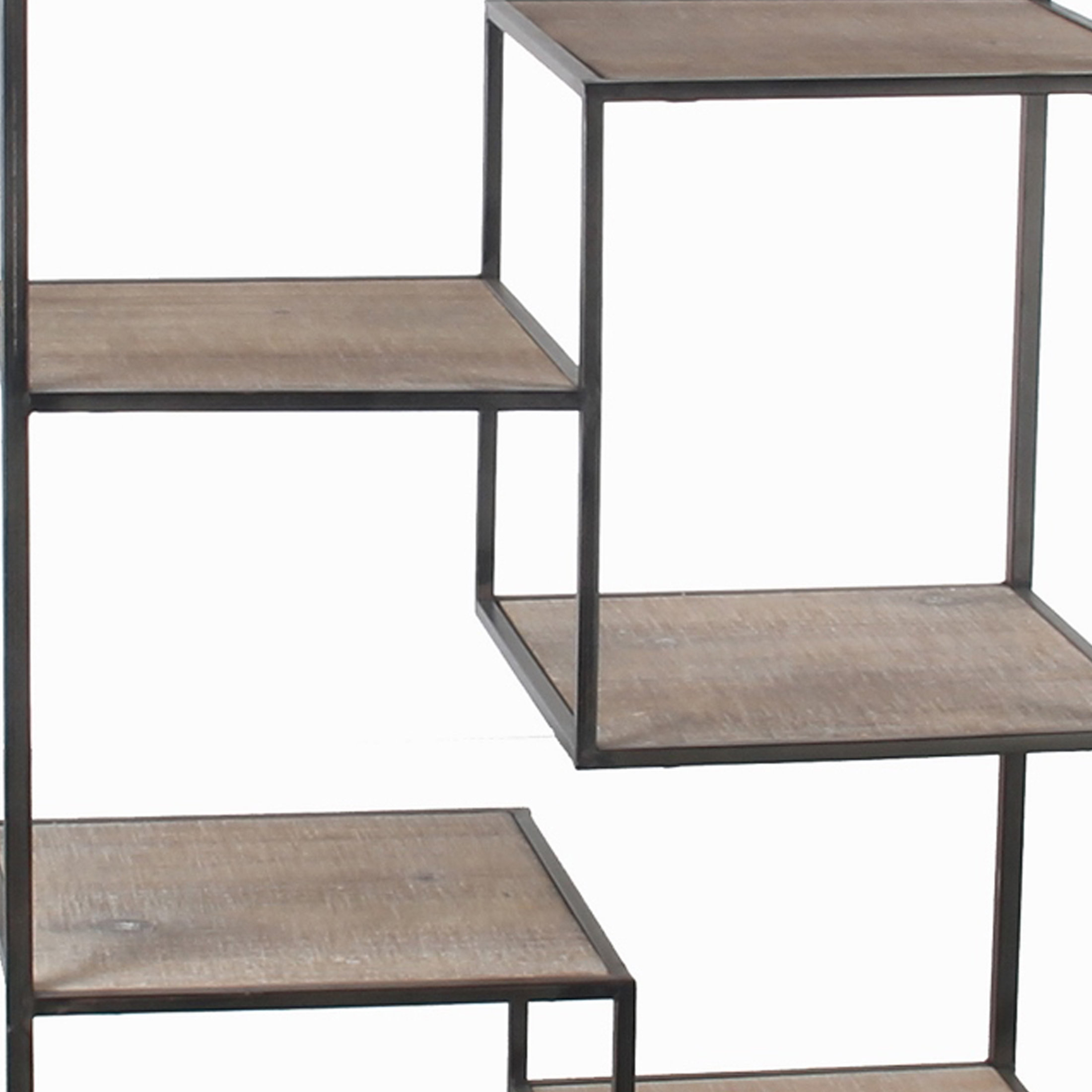 Wood and Metal Bakers Rack with 9 Open Shelves, Brown and Black ...