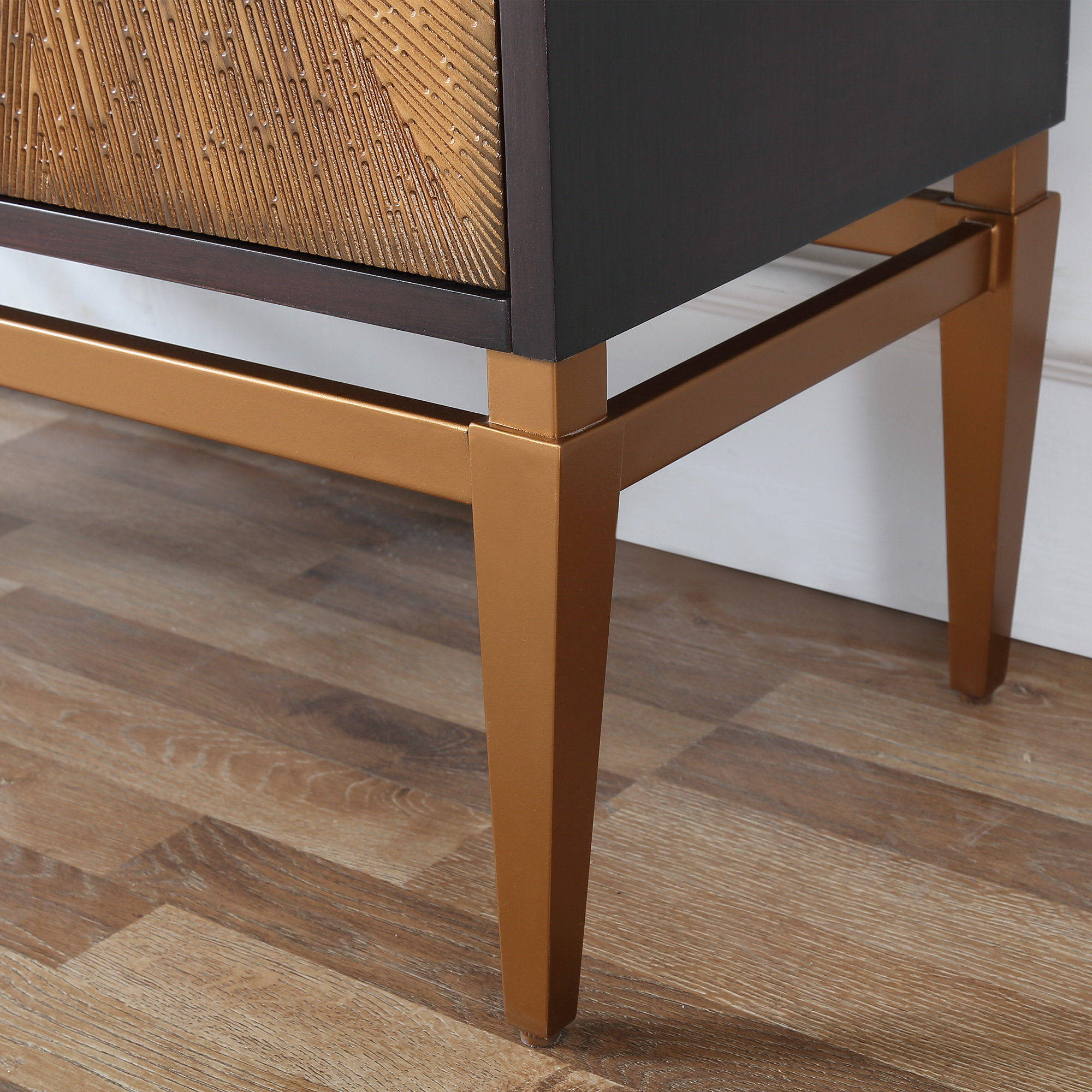 Labardi Brown with Antique Gold Accents Wood Sideboard - Contemporary ...