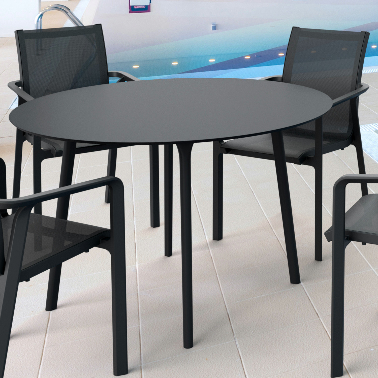 Maya Round Table 47" Black - Midcentury - Outdoor Dining Tables - by ...