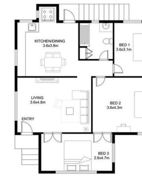 Can't agree on furniture layout: Kitchen/Dining/Living (30sqm) | Houzz AU