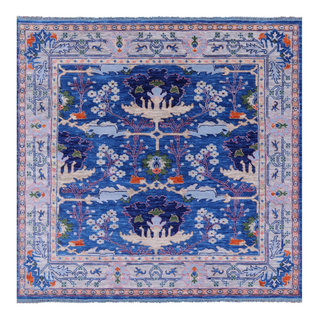 8' Square Handmade William Morris Wool Rug - Q20218, 7' 11" X 8' 0 ...