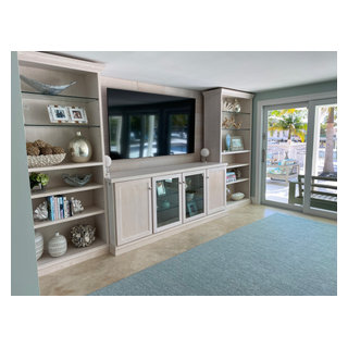 Washed MAple Entertainment Center - Beach Style - Living Room - Miami ...