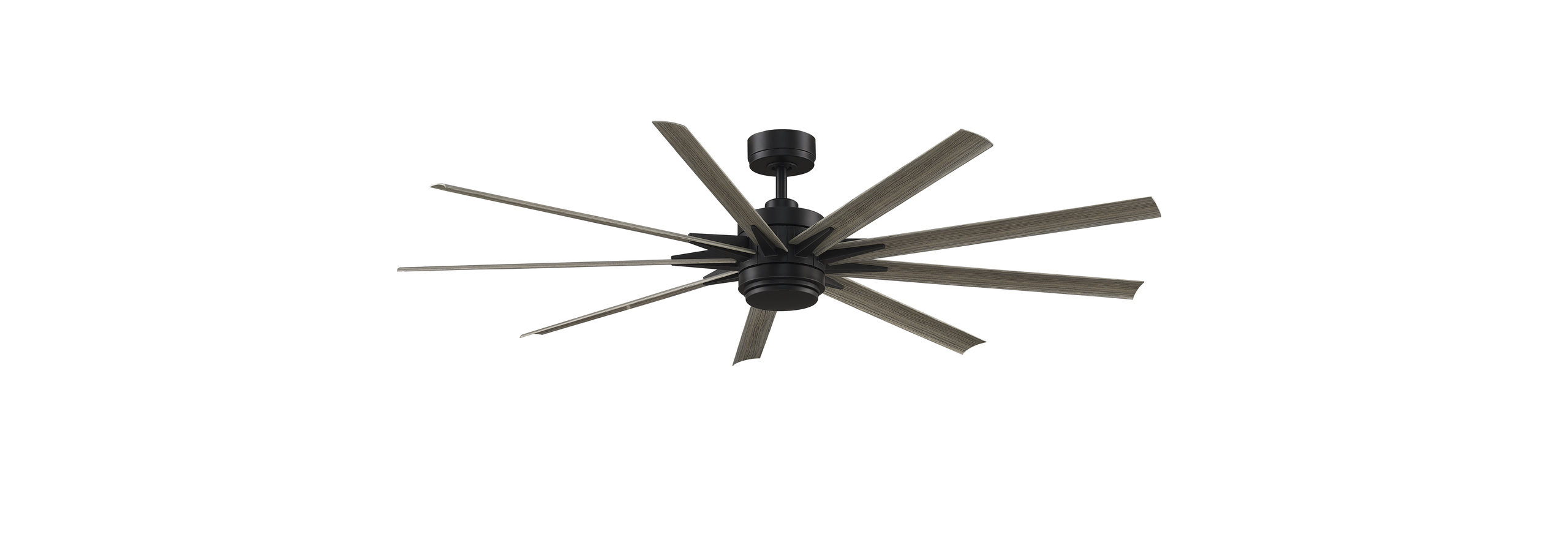 Odyn Ceiling Fan, Black With Weathered Wood Blades, 72" - Transitional ...