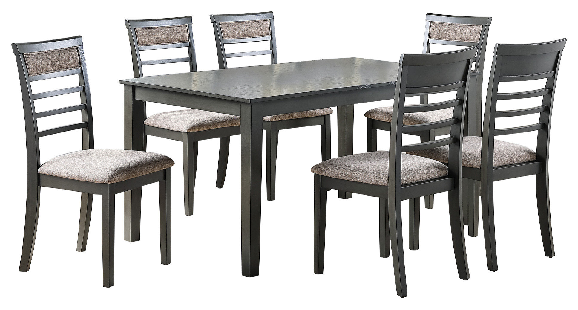 Benzara BM232893 Wooden Dining Set With Block Feet/Chairs, Brown ...