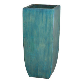 39" Square Tall Planter - Contemporary - Outdoor Pots And Planters - by ...
