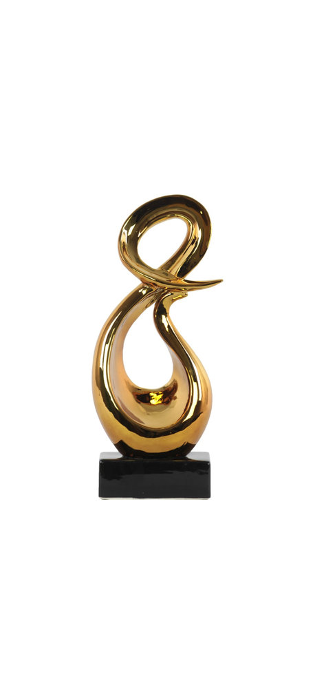 Ceramic "and" Abstract Sculpture on Rectangle Base, Gold - Contemporary ...