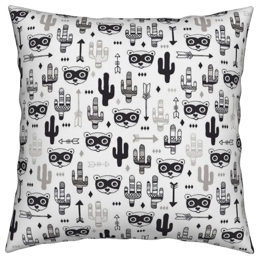 Cactus Cacti Arrow Geometric Kids Black And Throw Pillow - Contemporary ...