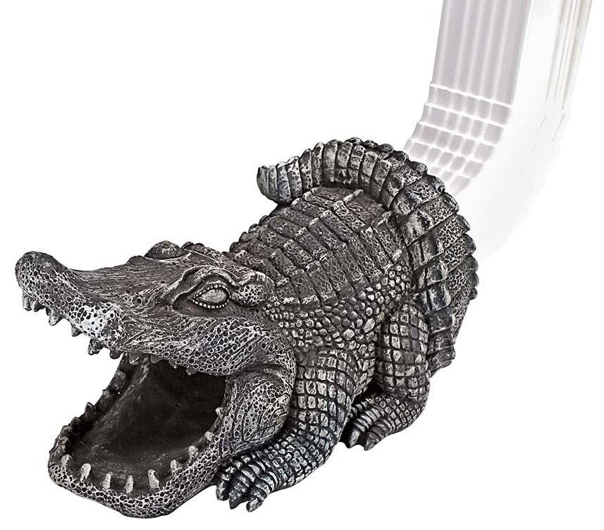 Swamp Alligator Rain Gutter - Traditional - Roofing And Gutters - by ...