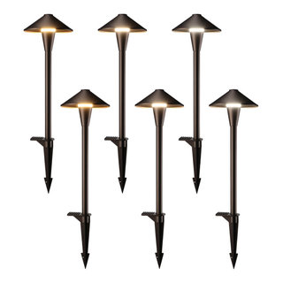 6-Pack 3CCT Low Voltage LED Landscape Pathway Light, Outdoor Lawn ...