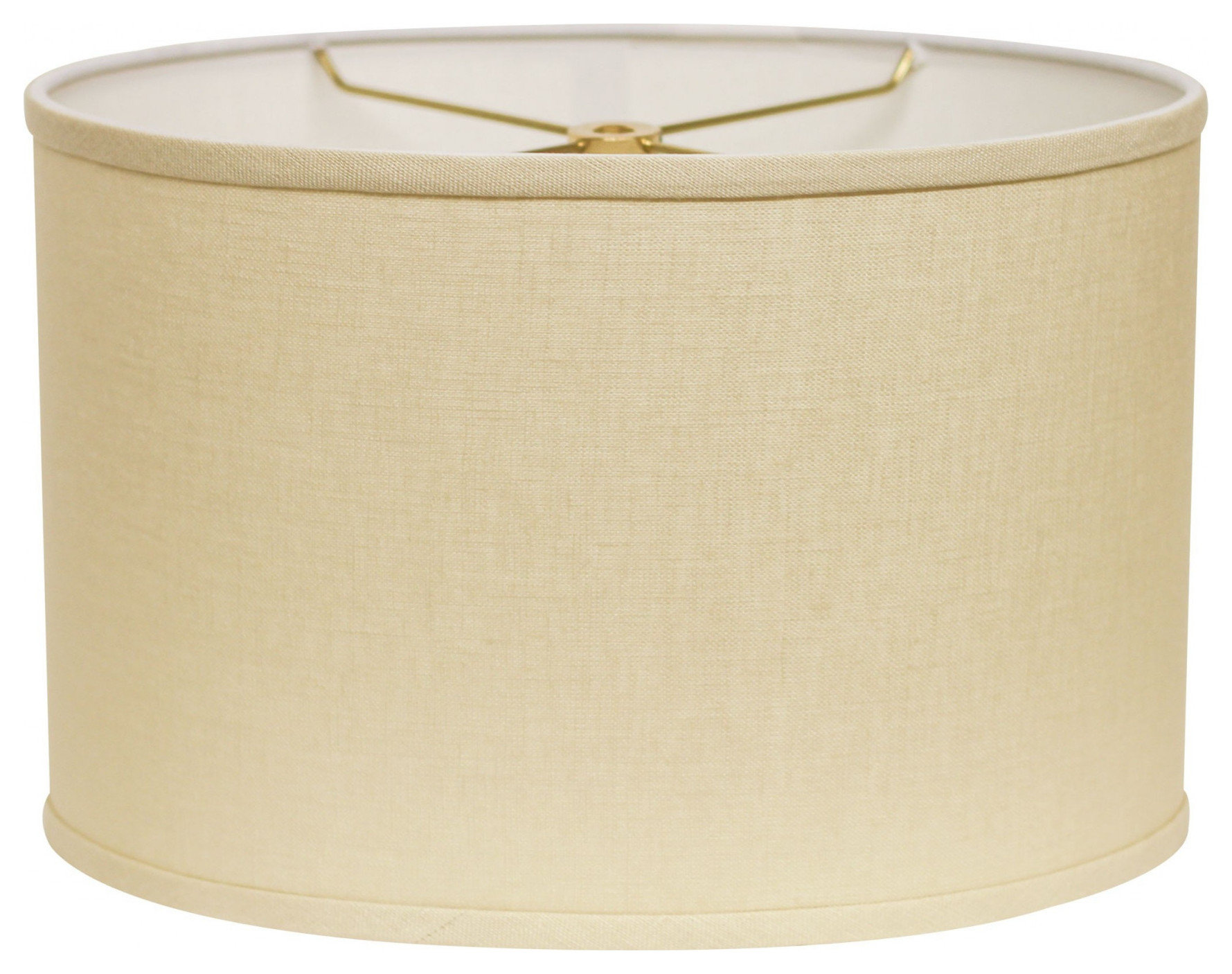 16" Parchment Biege Throwback Oval Linen Lampshade - Transitional ...