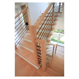 94_Neutral Color Floating Staircase with Metal Balusters, Bethesda MD ...