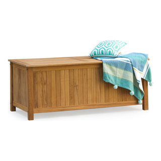 Richmond Teak Wood 60 Inch Outdoor Storage Deck Box - Transitional ...