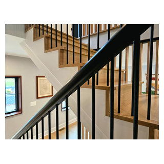 115_Stunning Continuous Rail System on 3 Story Floating Stairs ...