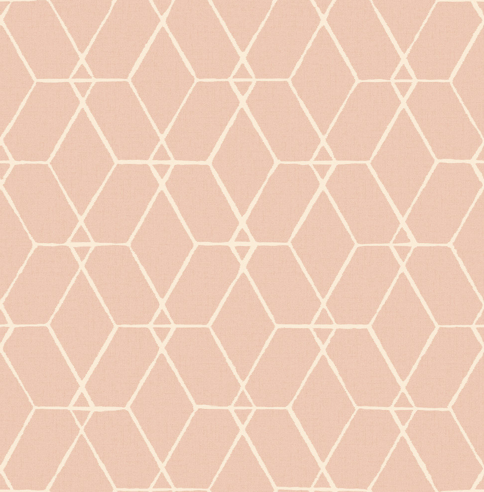 Osterlen Light Pink Trellis Wallpaper - Contemporary - Wallpaper - by ...