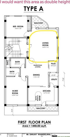 double height living room