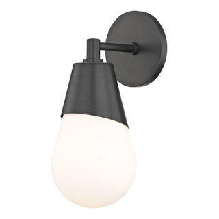 Cora Wall Sconce, Opal Etched Glass - Transitional - Wall Sconces - by ...