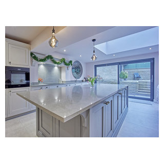 a larger than life kitchen transformation with CRL Quartz Pearl Grey ...