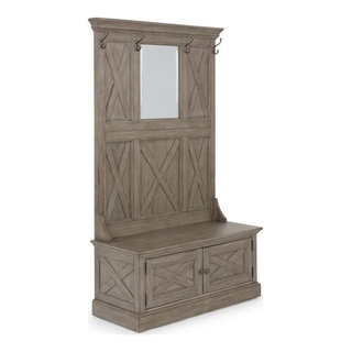 Homestyles Mountain Lodge Wood Hall Tree in Gray - Farmhouse - Hall ...