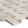 MSI SMOT-BWP10MM Angora - 12" x 12" Basketweave Mosaic Sheet ...