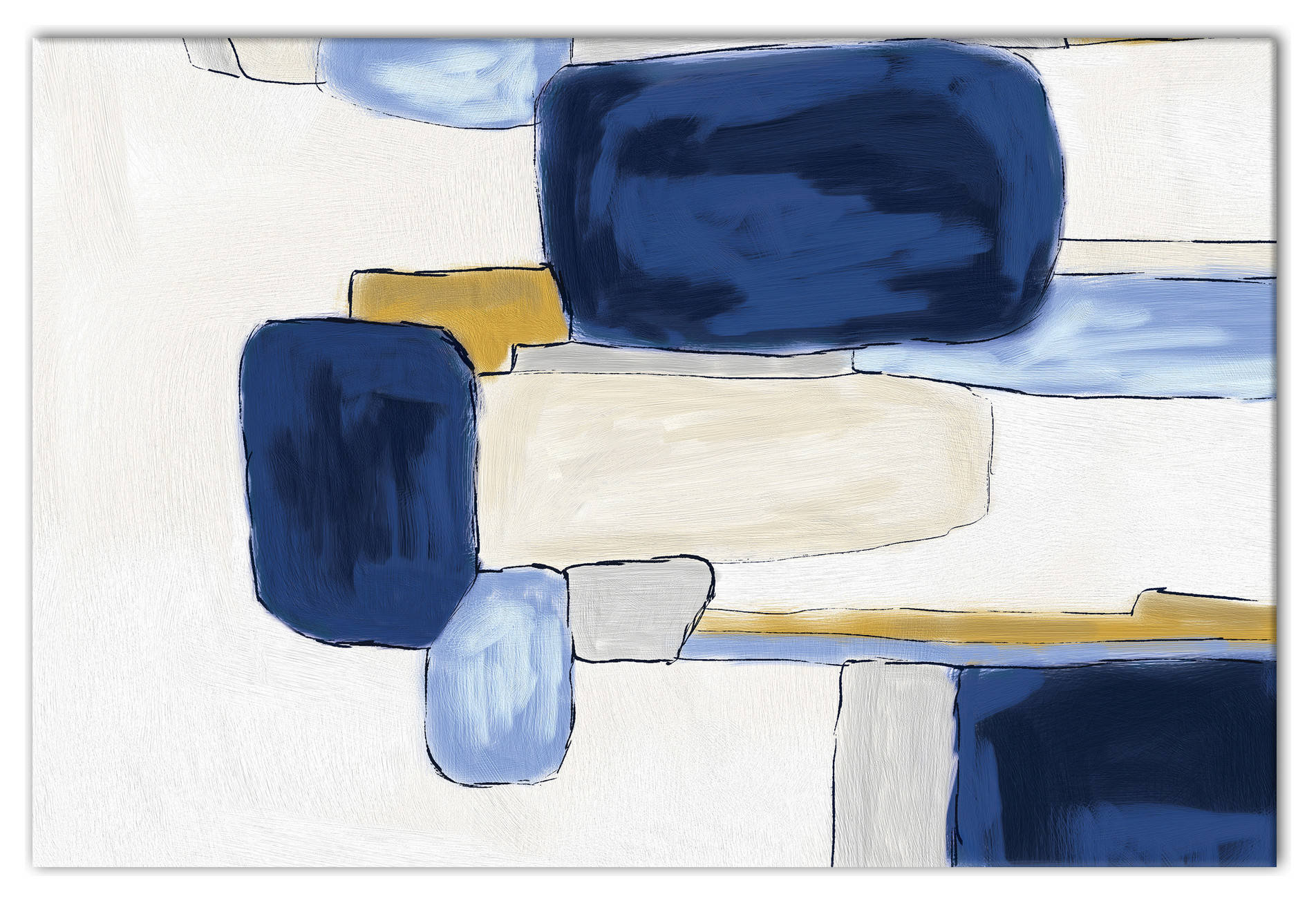 Watercolor Blue Abstract Squares Wall Art, 20x30 - Contemporary ...