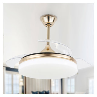 42" Reversible Ceiling Fan with Retractable Blade and Led Light 36W, 42 ...