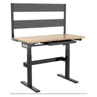 Hanover Sit/Stand Work Bench With Peg Board & Storage Drawer ...