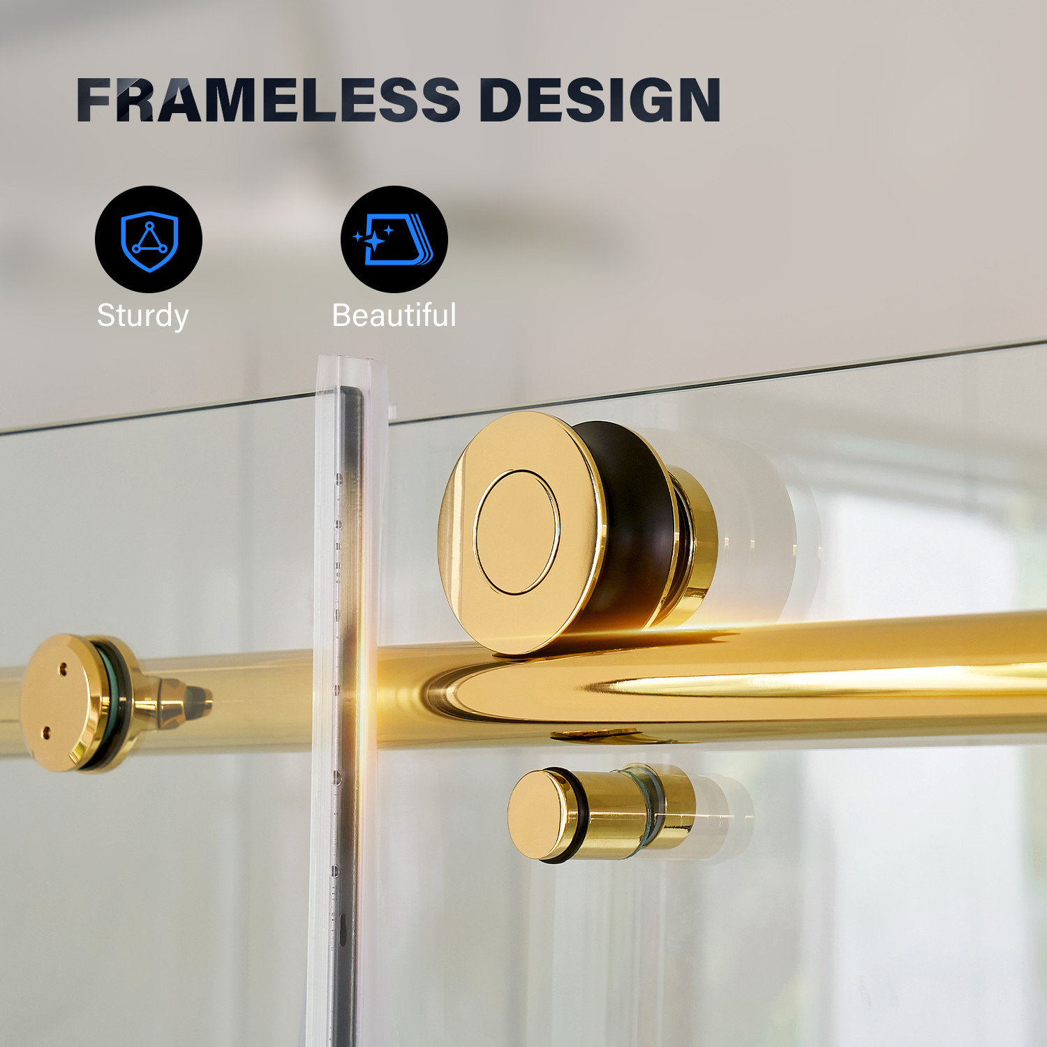 56–60"Wx76" Frameless Sliding Shower Door With Clear Glass ...