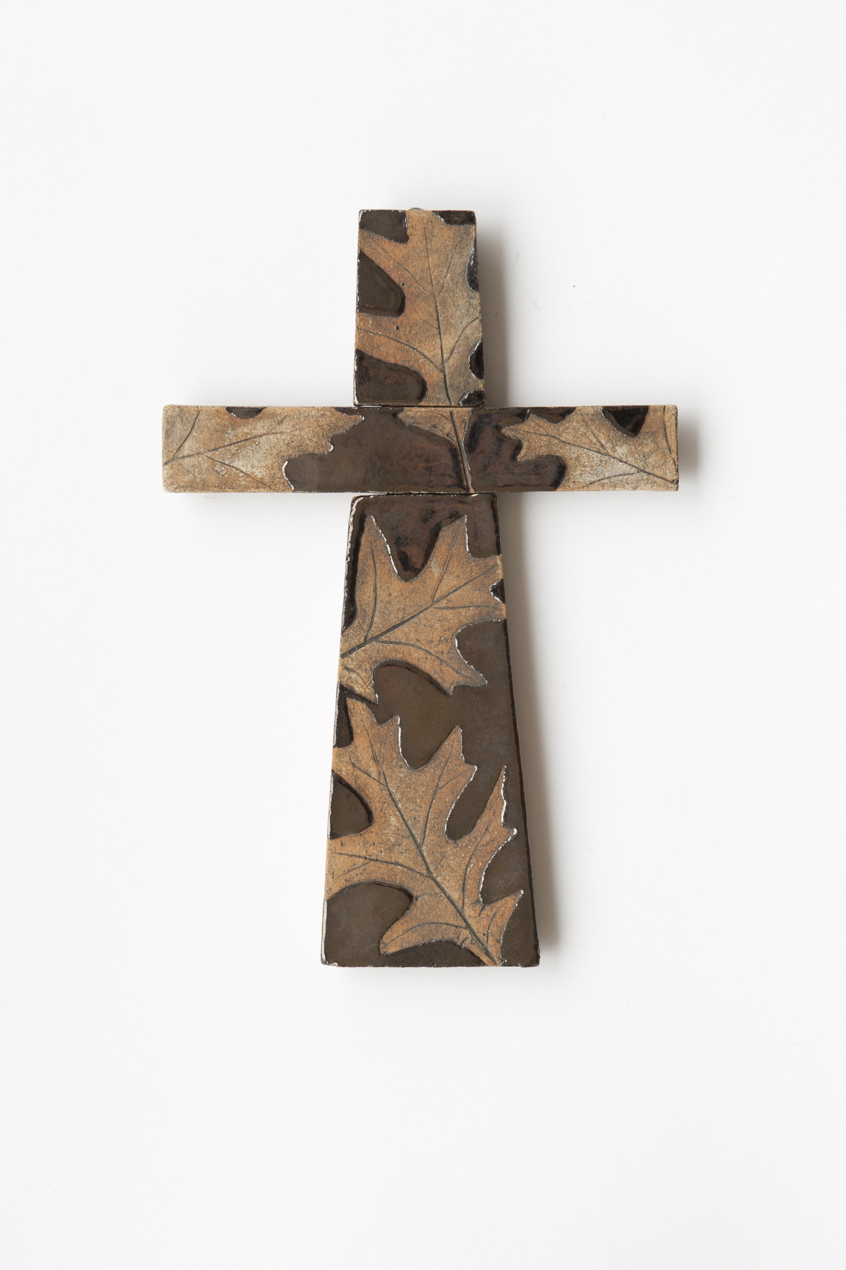 Oak Leaf Handmade Clay Cross - Traditional - Wall Accents - by Eloise ...