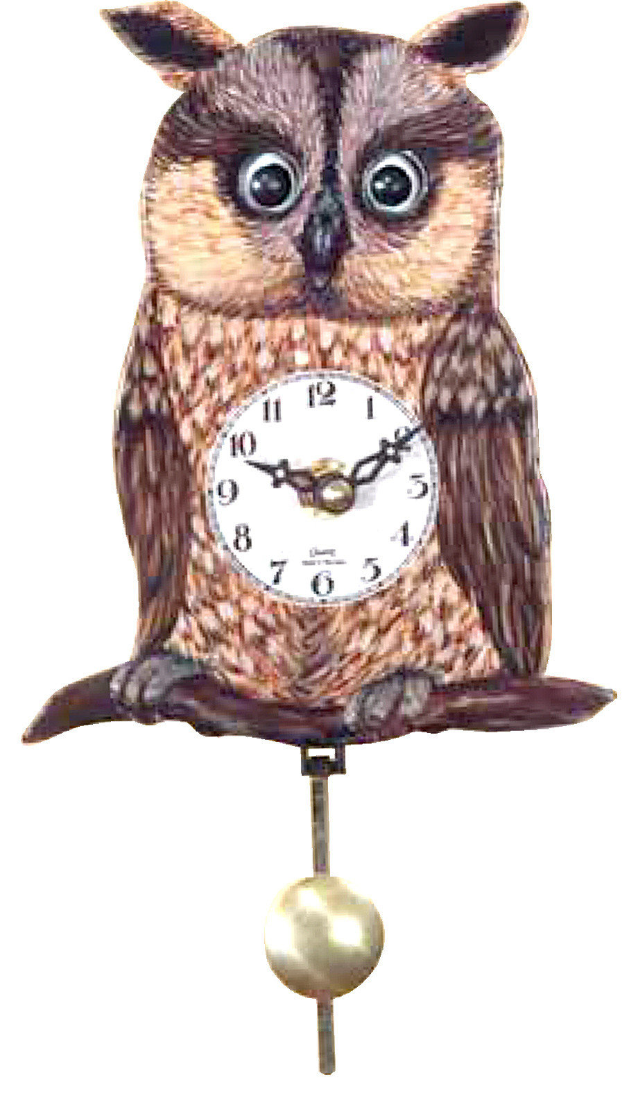 Engstler Battery-Operated Owl Clock- Mini Size - Rustic - Cuckoo Clocks ...