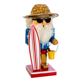 Kurt Adler, #C5876 Surfer Santa Nutcracker, 8" - Modern - Holiday ...