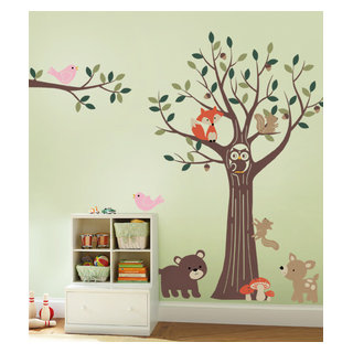 Tree With Forest Friends - Wall Decals - by Simple Shapes | Houzz