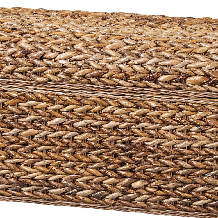 Benzara BM182652 Modern Wood and Woven Abaca Trunk, Rustic Brown ...
