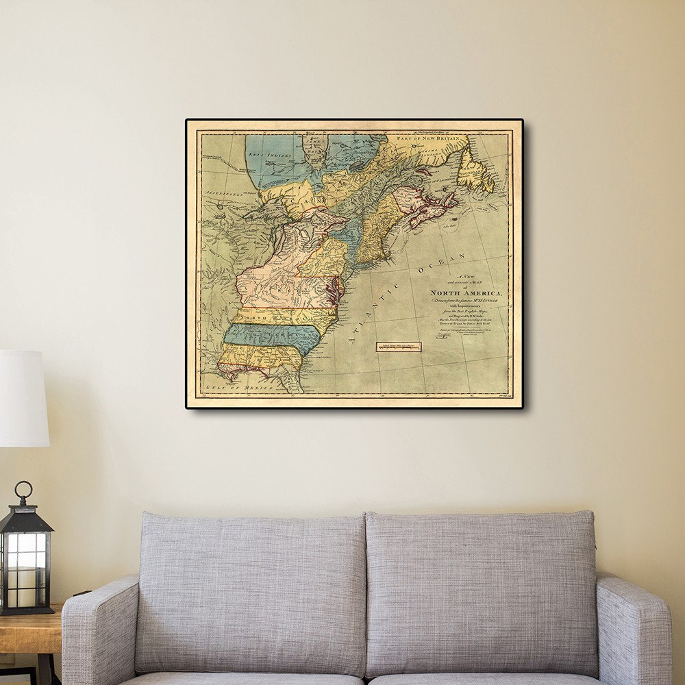 Vintage 1771 Map Of North America Unframed Print Wall Art ...