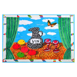 "Le Vin" Print on Canvas by Wayne Ensrud, 60"x40" - Contemporary ...