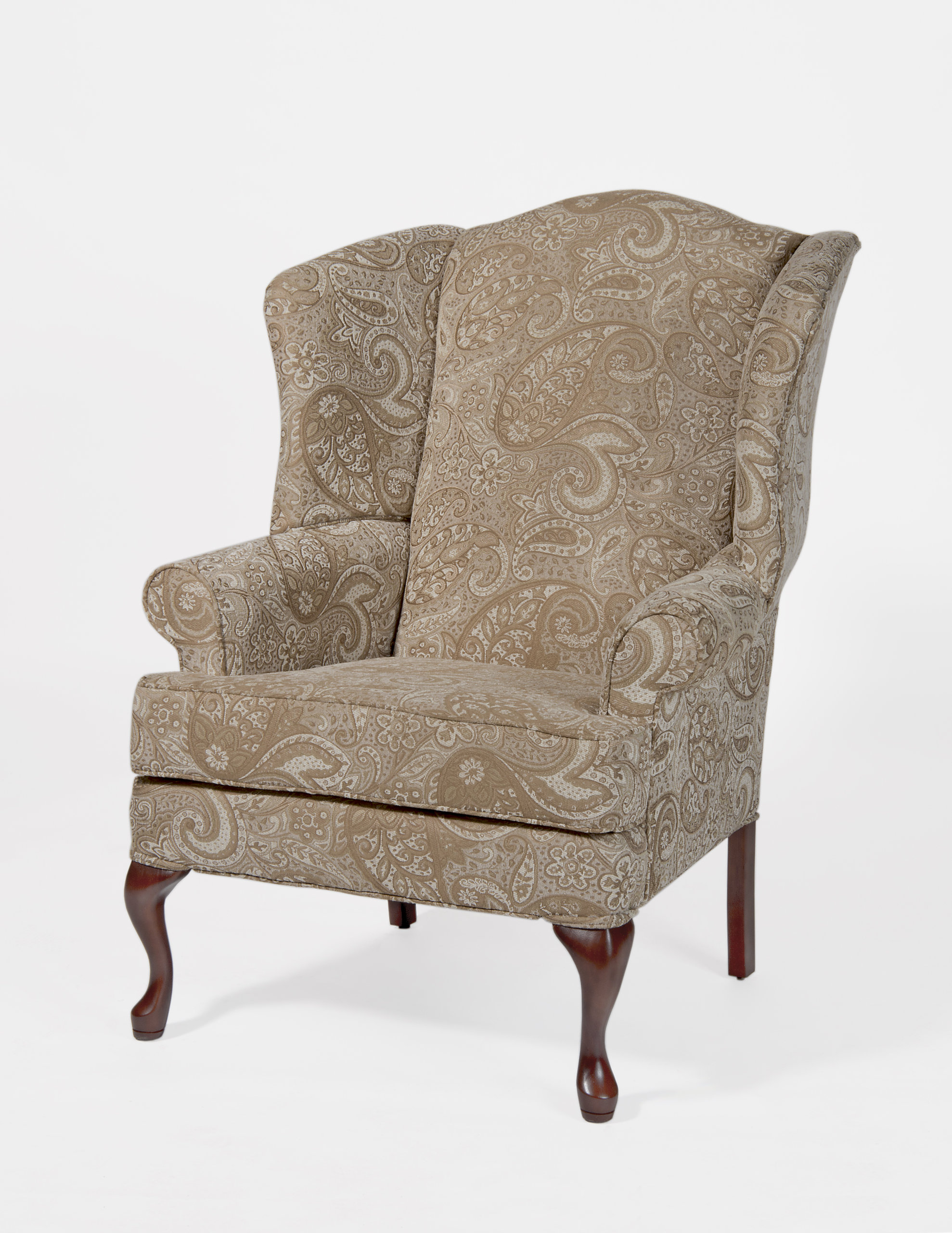 Comfort Pointe Paisley Wing Back Chair, Cherry - Mediterranean ...