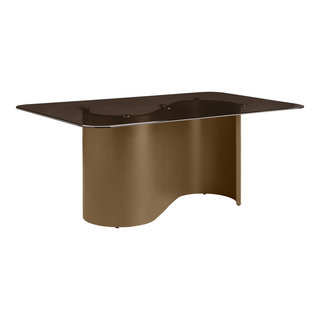 Edson 72" Rectangular Glass Top Dining Table Bronze - Dining Tables ...